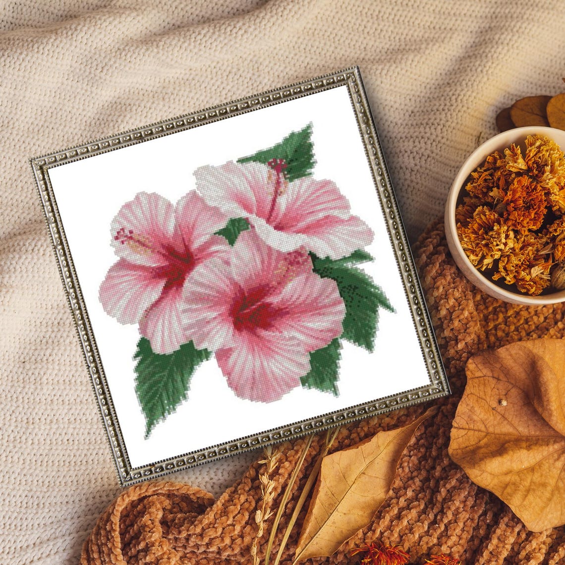 Hibiscus Cross Stitch Pattern PDF, Cross Stitch Pattern Flowers, Cross ...