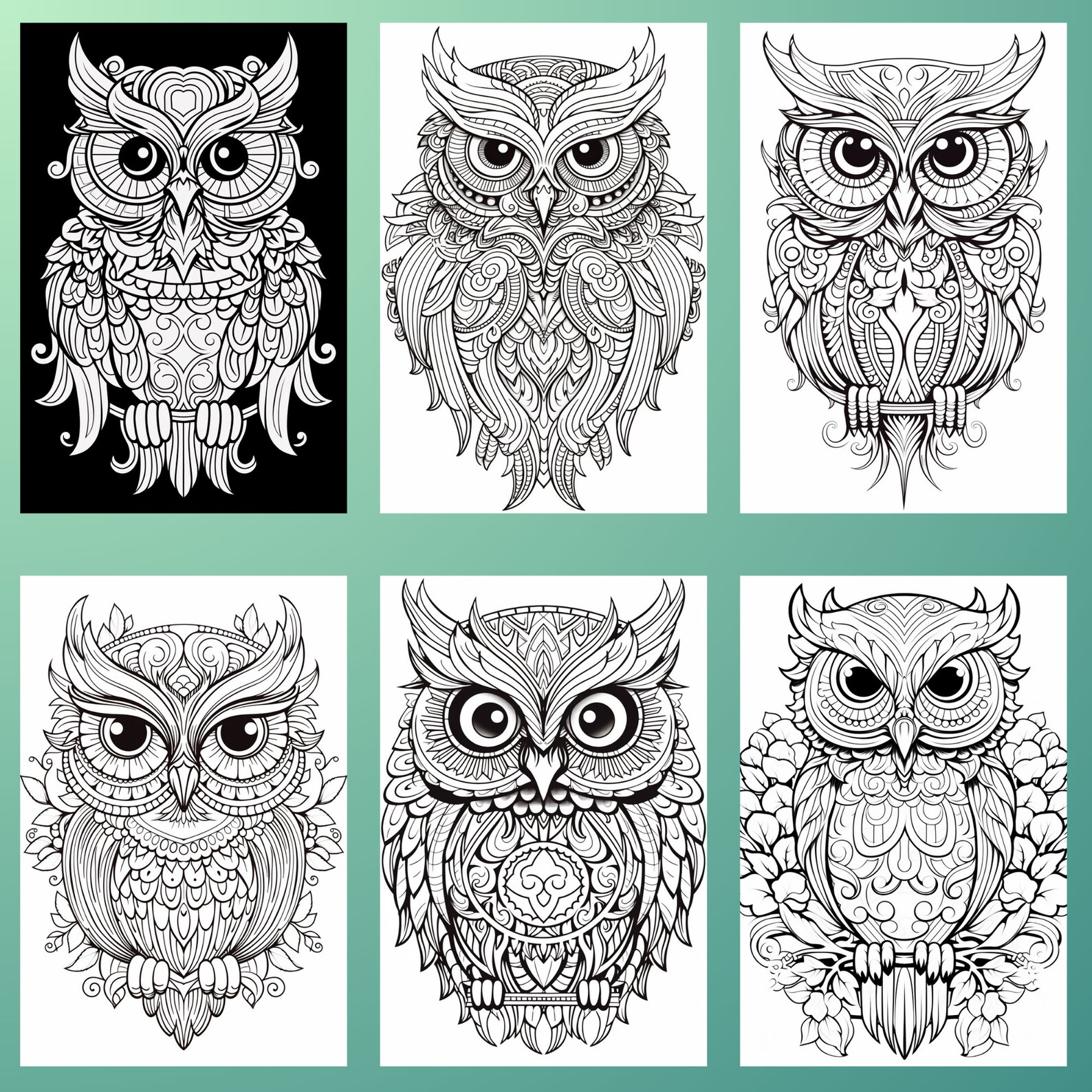 30 Owl Mandala Coloring Pages, Adult Mandala Coloring Pages, Digital ...