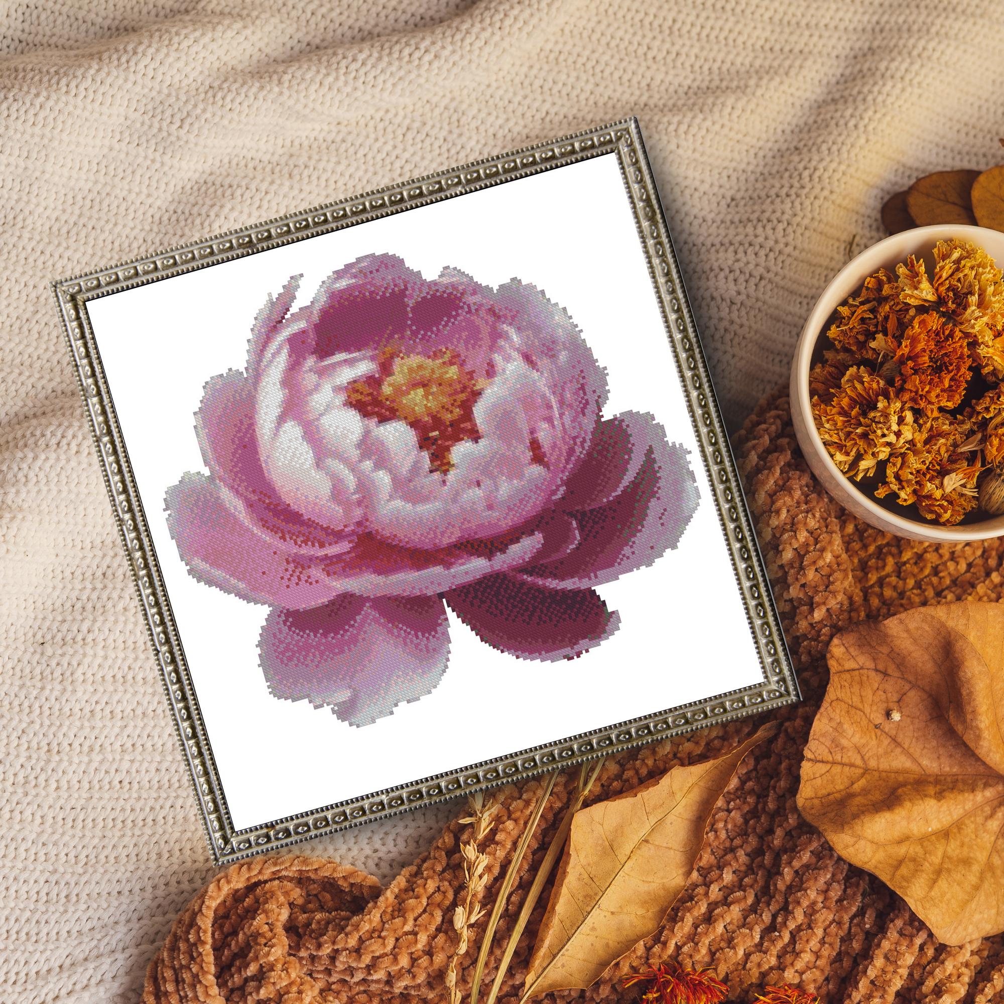 Peony Cross Stitch Pattern PDF, Cross Stitch Pattern Flowers, Cross ...