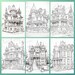 30 Victorian House, Coloring Grayscale Pages, Adult Mandala Coloring ...