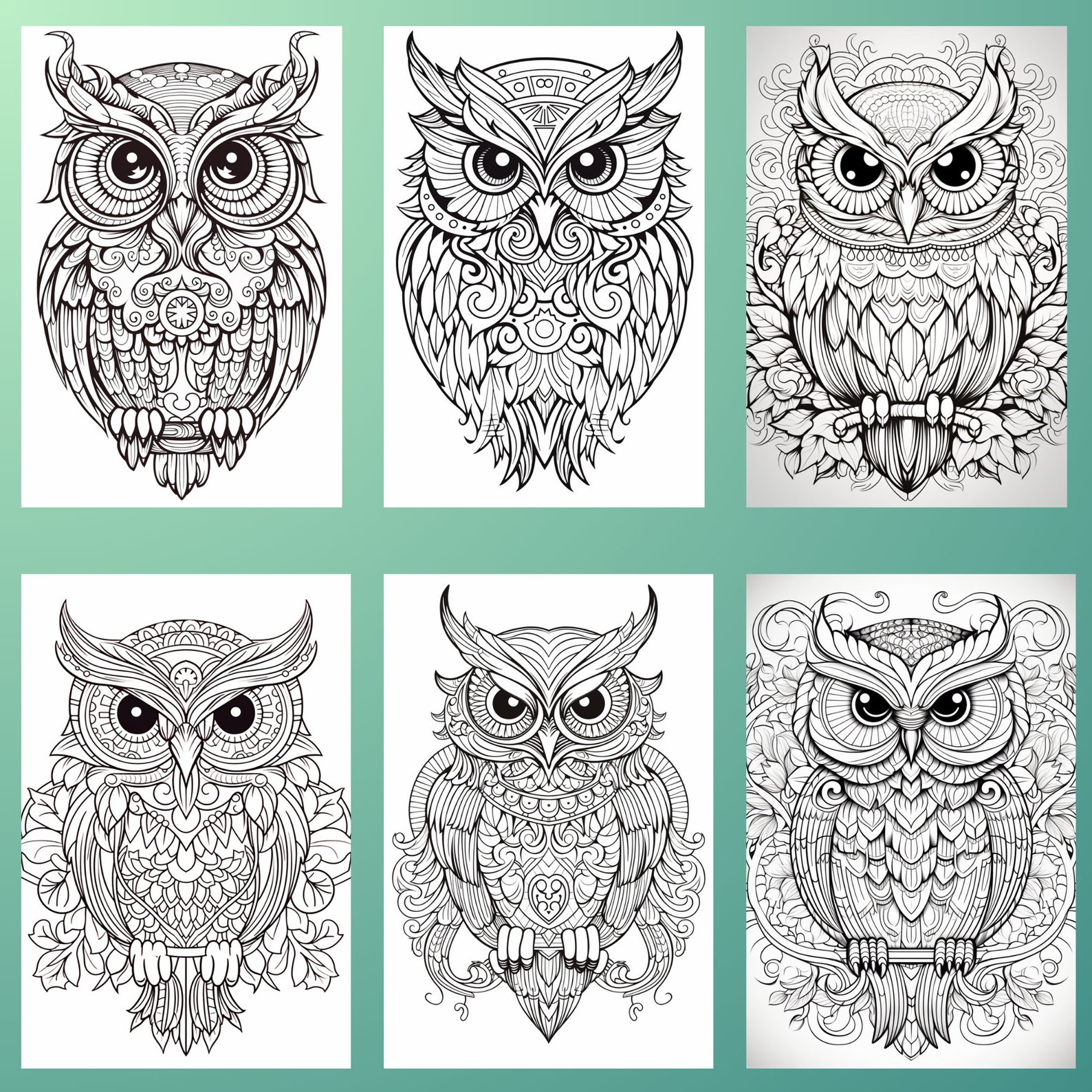 30 Owl Mandala Coloring Pages, Adult Mandala Coloring Pages, Digital ...