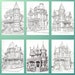 30 Victorian House, Coloring Grayscale Pages, Adult Mandala Coloring ...