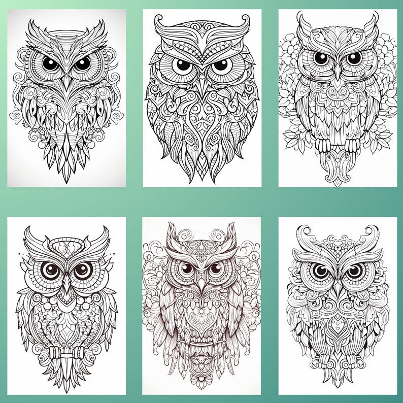 30 Owl Mandala Coloring Pages, Adult Mandala Coloring Pages, Digital ...