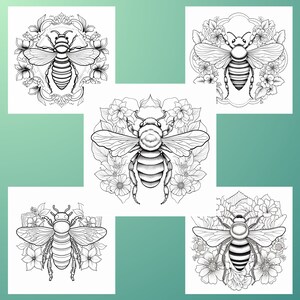 30 Mandala Bumblebee, Coloring Grayscale Pages, Coloring Pages for ...