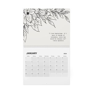 2024 Motivational Quote Calendar!! | Printable| Monthly Planner 2024 ...