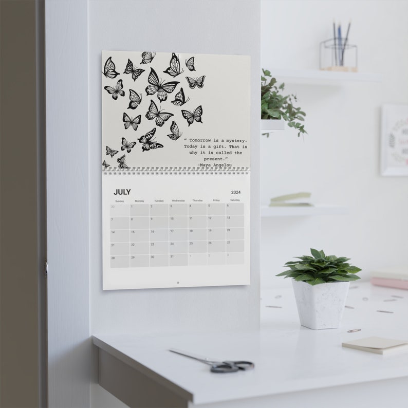 2024 Motivational Quote Calendar!! | Printable| Monthly Planner 2024 ...