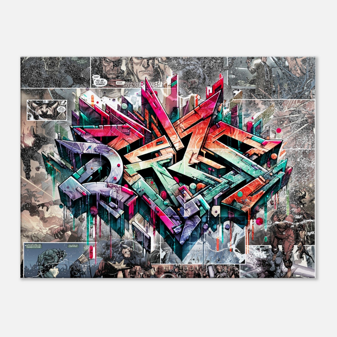 Multicolored - Graffiti Comic Book Canvas - Comic Book Wall Art ...
