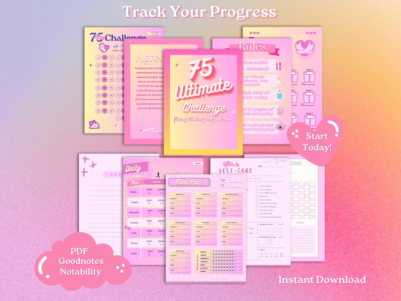 75 Ultimate Tracker, 75 Challenge, Printable PDF Digital Download ...