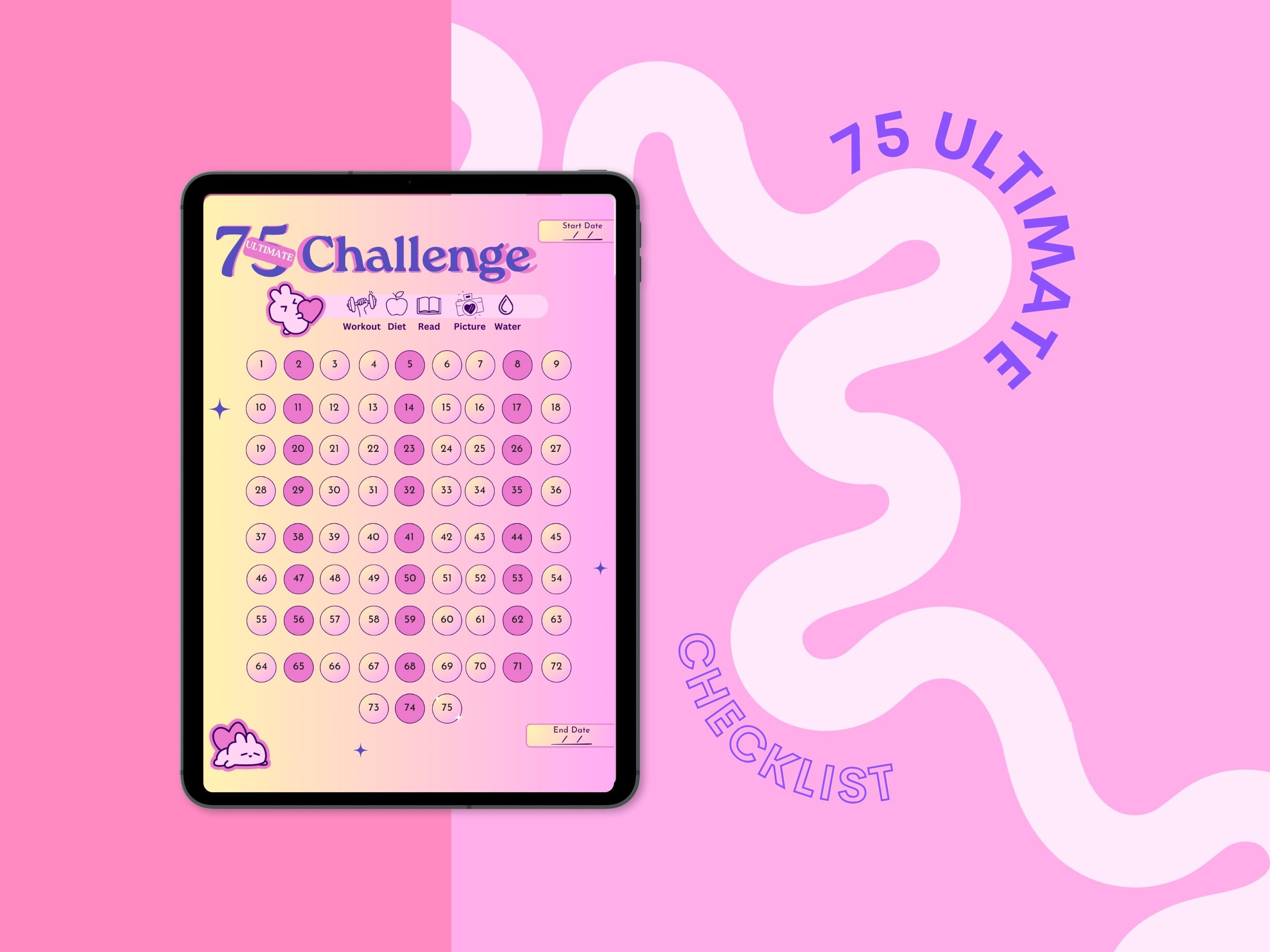 75 Ultimate Tracker, 75 Challenge, Printable PDF Digital Download ...