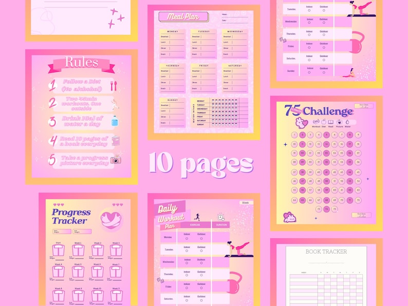 75 Ultimate Tracker, 75 Challenge, Printable PDF Digital Download ...