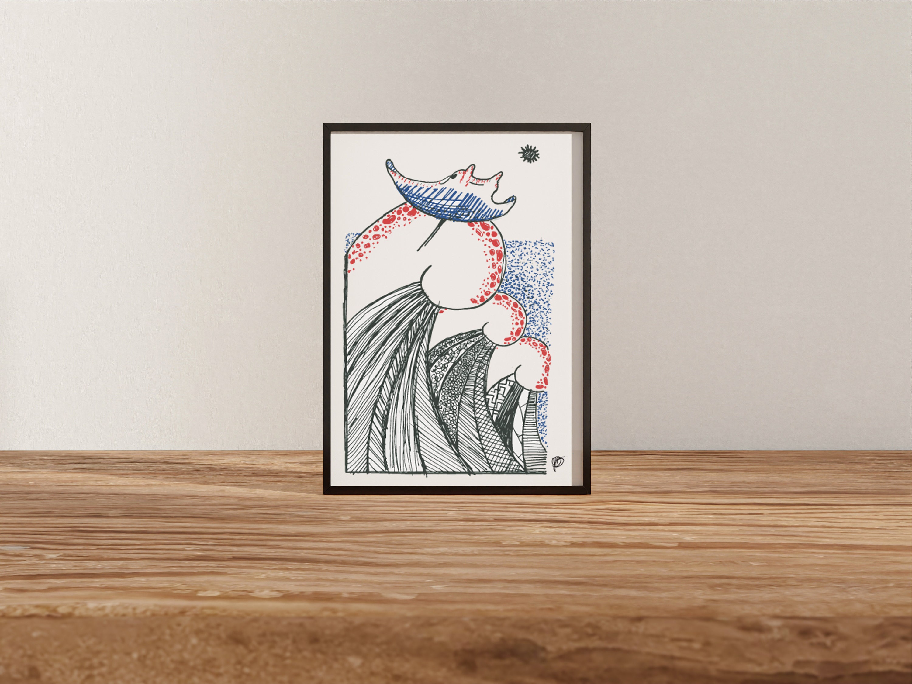 Stingray Print, Salty Ray Original Art Poster, 5x7, 8x10, 11x14 - Etsy