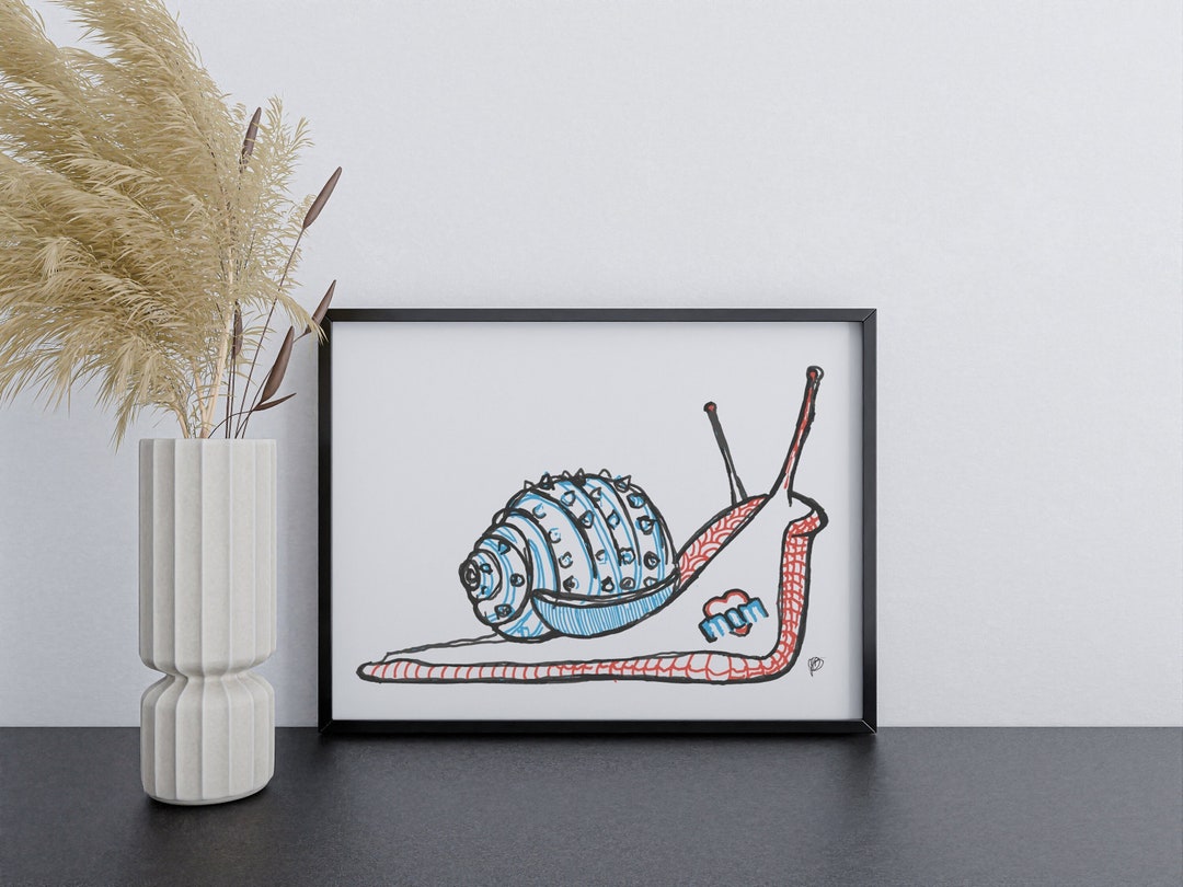 Punk Snail Print, Original Art Poster, 5x7, 8x10, 11x14 - Etsy