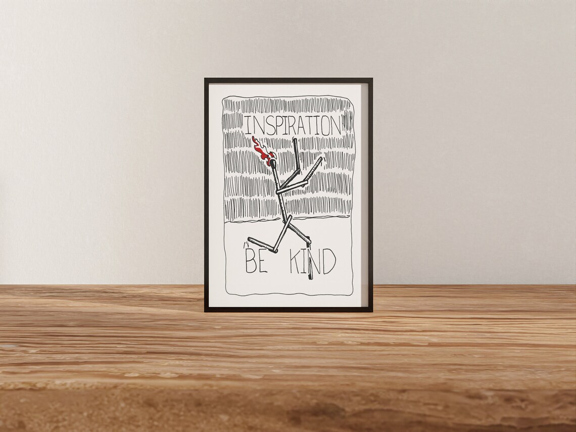 Matchstick Man Print, Original Art Poster, 5x7, 8x10, 11x14 - Etsy