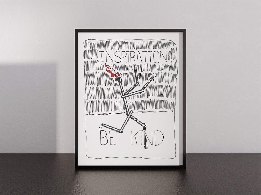 Matchstick Man Print, Original Art Poster, 5x7, 8x10, 11x14 - Etsy