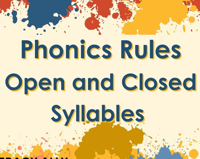 Phonics Rules: Open and Closed Syllables Anchor Charts and Practice ...