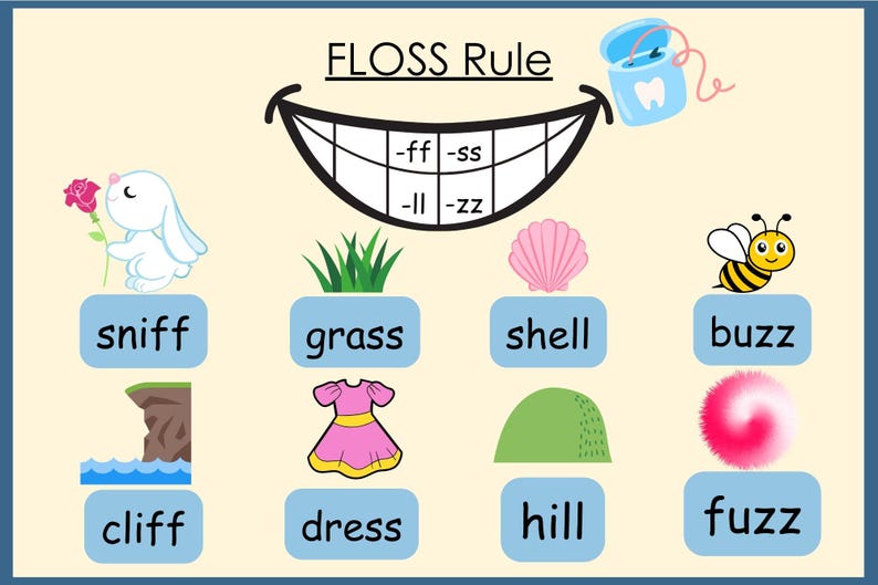 Phonics Rules: the FLOSS Rule, "ff", "ss", "ll", and "zz" - Etsy