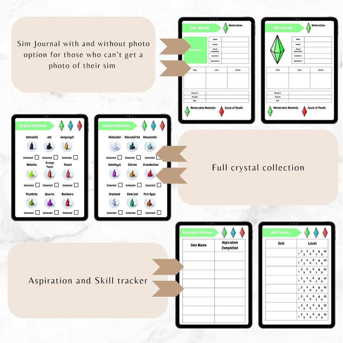 The Sims Journal, Sims Tracker, Planner, Profile, Digital Planner - Etsy