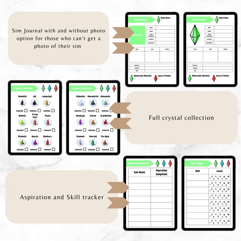 The Sims Journal, Sims Tracker, Planner, Profile, Digital Planner - Etsy