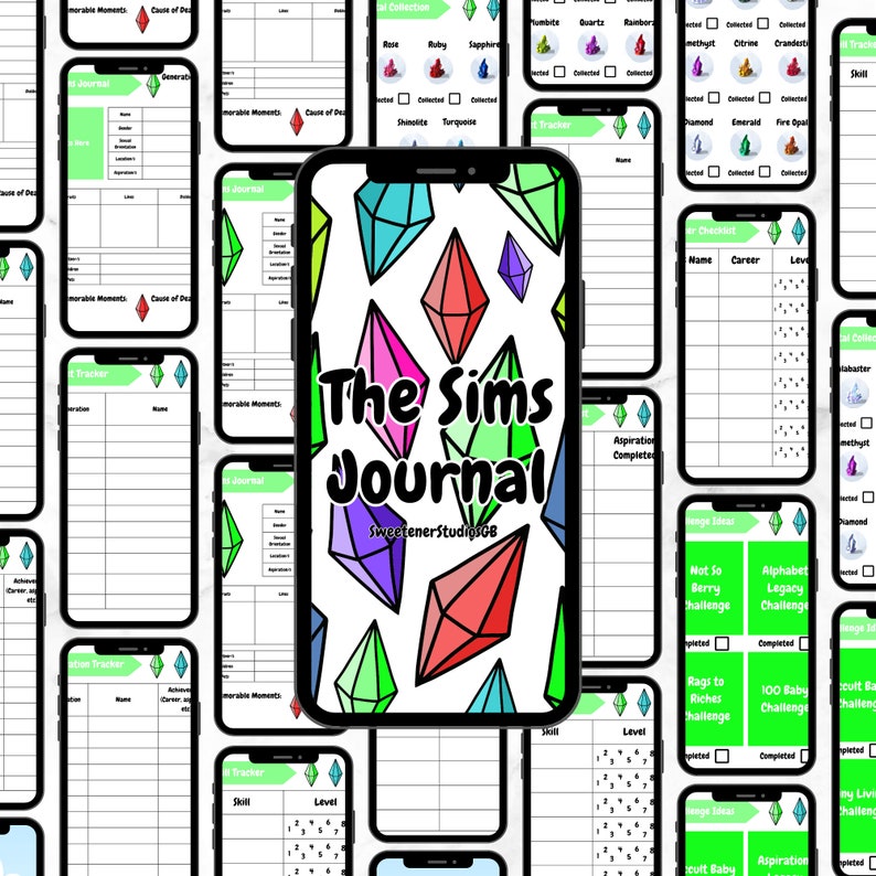 The Sims Journal, Sims Tracker, Planner, Profile, Digital Planner - Etsy