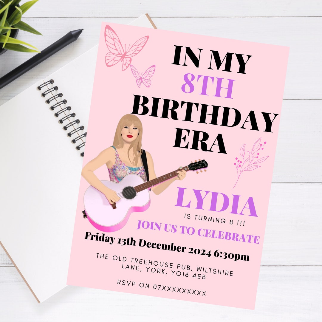 Printable Taylor Swift Birthday Party Invitation, Eras Birthday Party ...