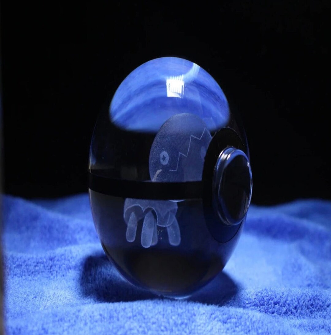 Trapinch Large Crystal Pokeball 3D Laser Engraving - Etsy