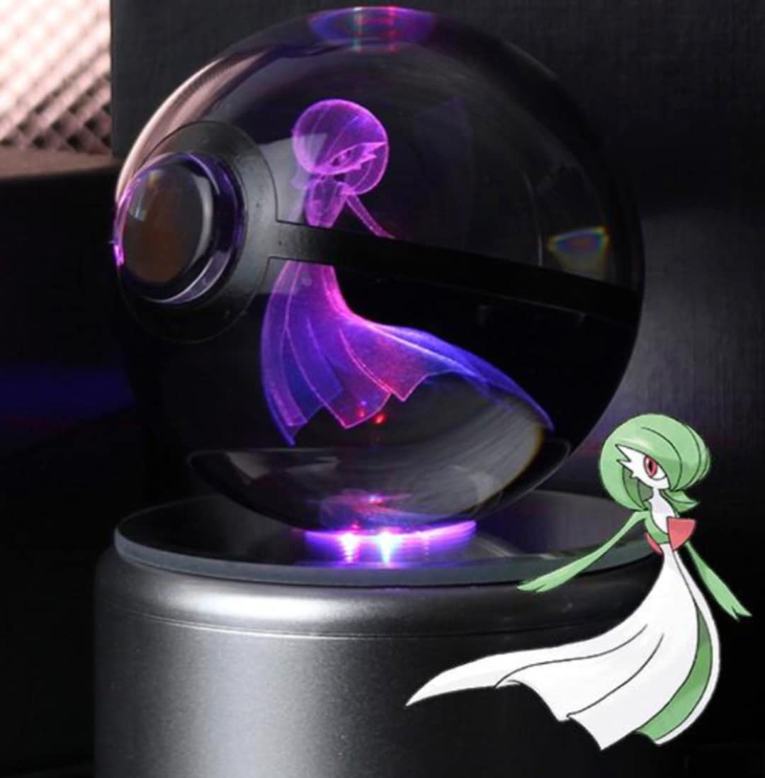 Gardevoir Large Crystal Pokeball 3D Laser Engraving - Etsy