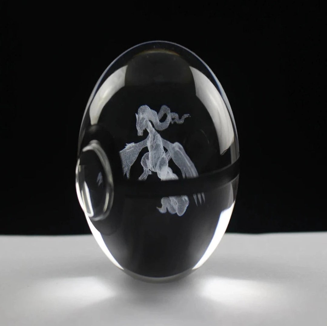 Reshiram Large Crystal Pokeball 3D Laser Engraving - Etsy