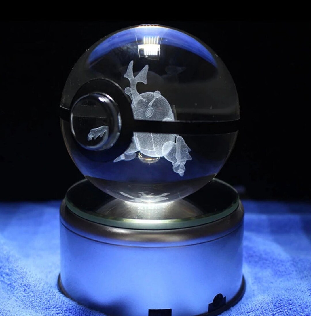 Heracross Large Crystal Pokeball 3D Laser Engraving - Etsy