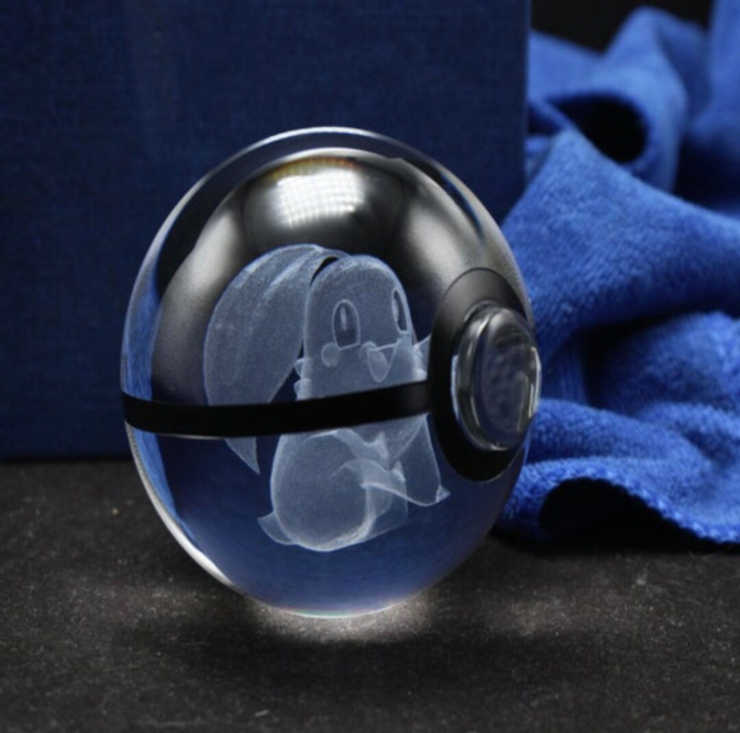 Chikorita Large Crystal Pokeball 3D Laser Engraving - Etsy