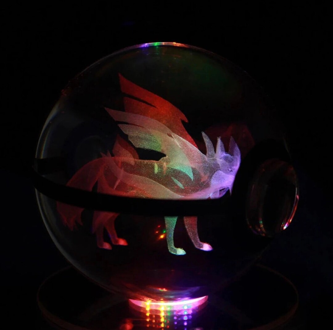 Zacian Large Crystal Pokeball 3D Laser Engraving - Etsy