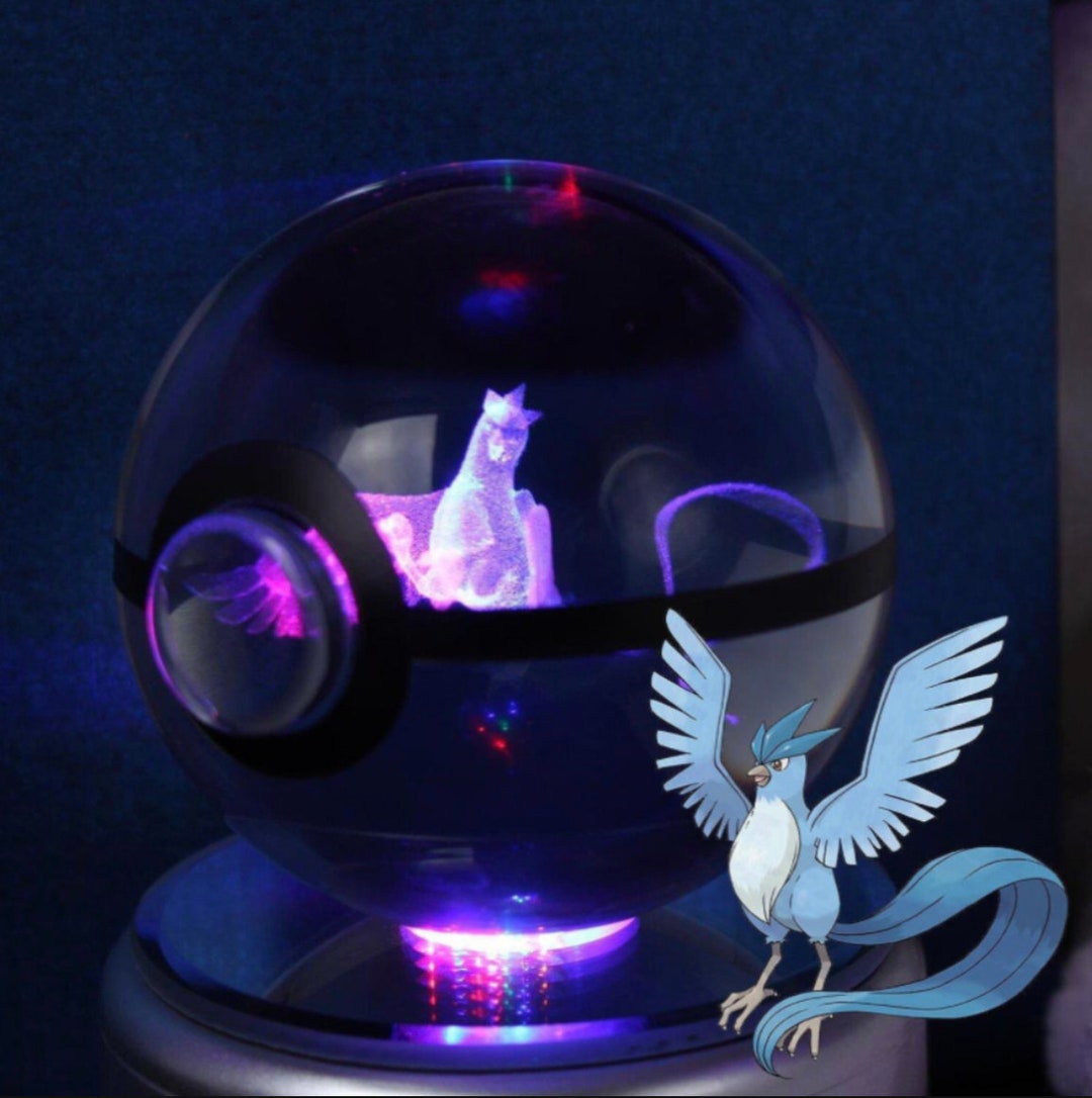 Articuno Large Crystal Pokeball 3D Laser Engraving - Etsy