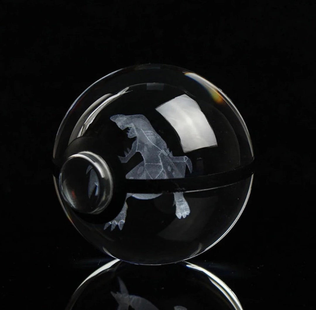 Garchomp Large Crystal Pokeball 3D Laser Engraving - Etsy