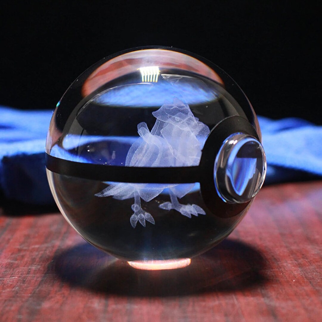 Corviknight Large Crystal Pokeball 3D Laser Engraving - Etsy