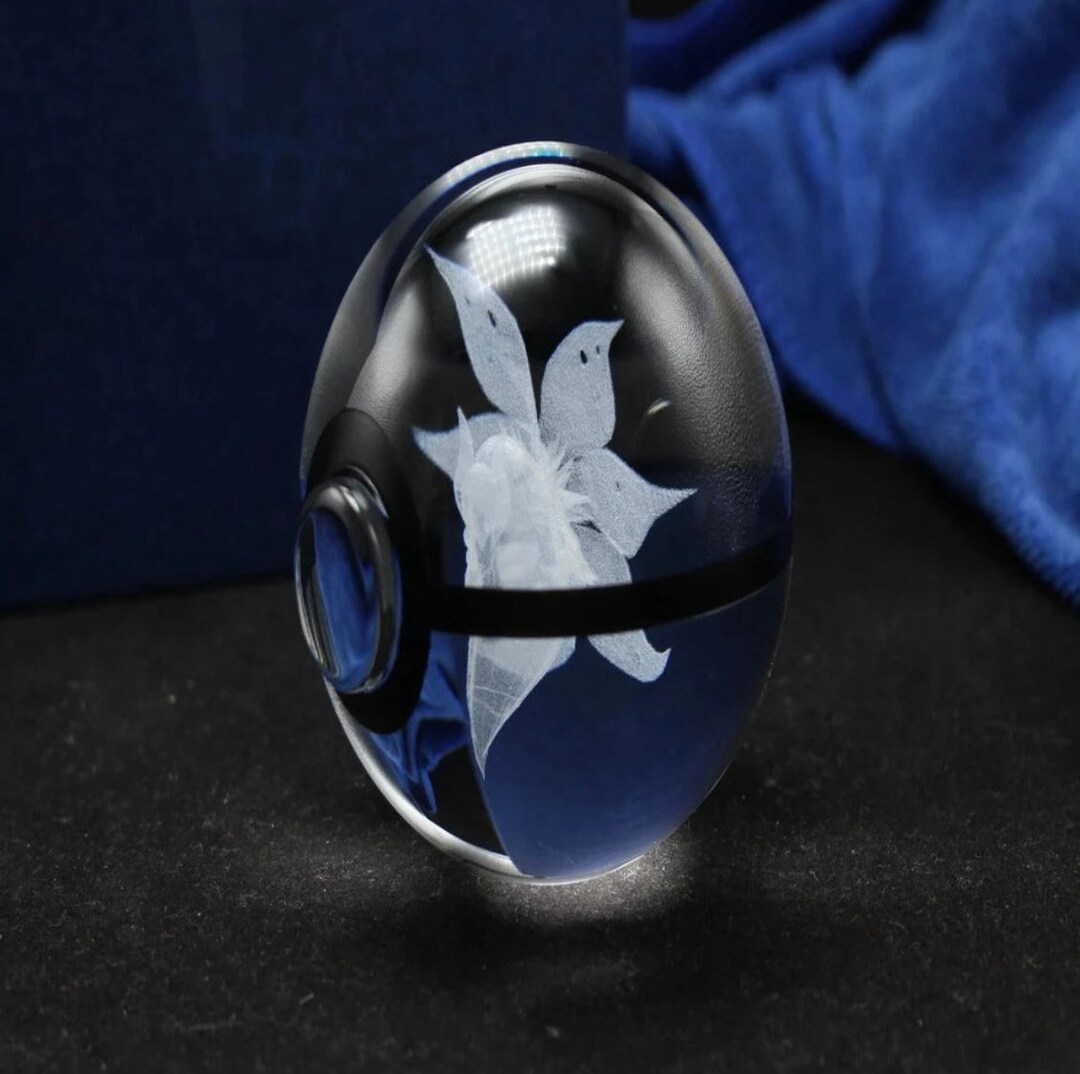 Volcarona Large Crystal Pokeball 3D Laser Engraving - Etsy