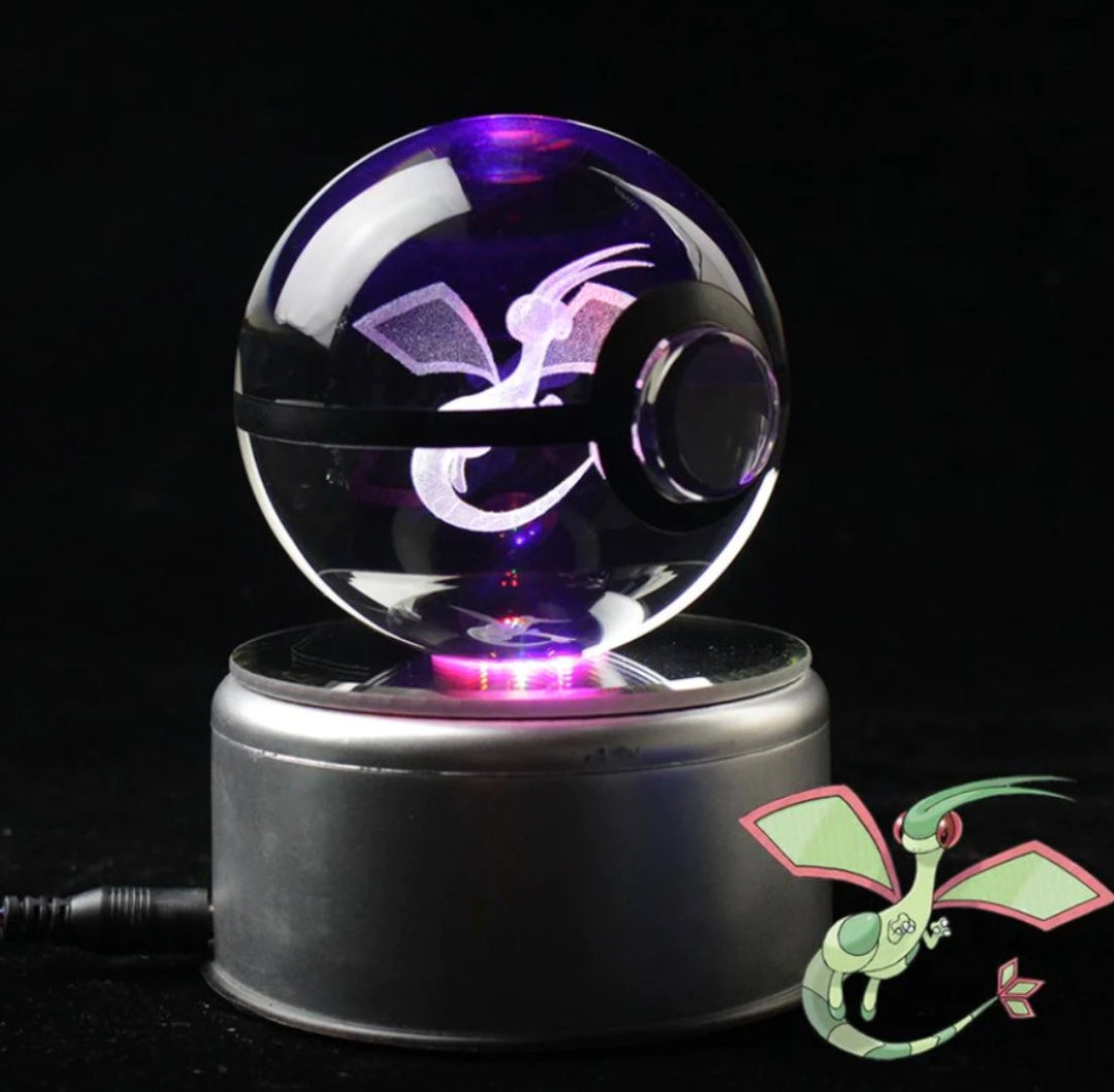 Flygon Large Crystal Pokeball 3D Laser Engraving - Etsy