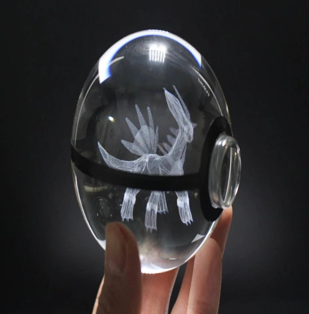 Dialga Large Crystal Pokeball 3D Laser Engraving - Etsy