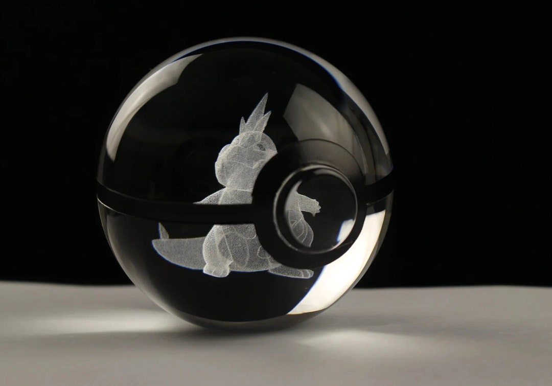 Croconaw Large Crystal Pokeball 3D Laser Engraving - Etsy