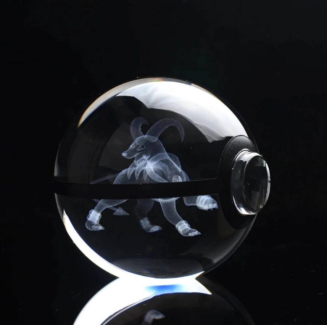 Houndoom Large Crystal Pokeball 3D Laser Engraving - Etsy