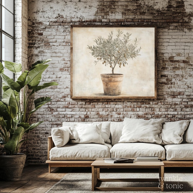 Vintage Olive Tree Print, Neutral Kitchen Poster, Christian Art, Rustic ...