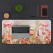 Large Pink Mushroom Desk Mat, Pretty Wildflower Keyboard Accessories ...