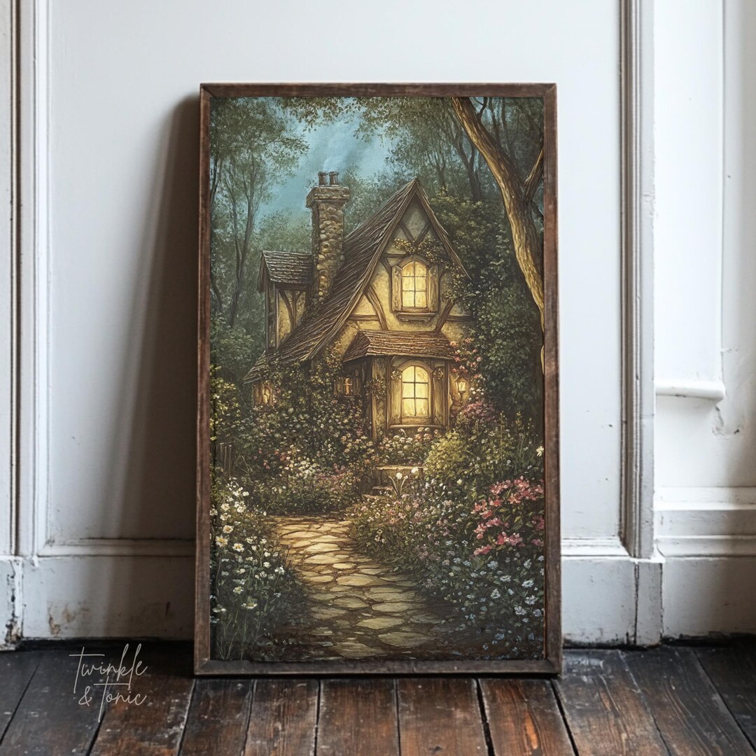 Farmhouse Cottage Art, Dark Cottagecore Print, Moody Poster, Moody ...