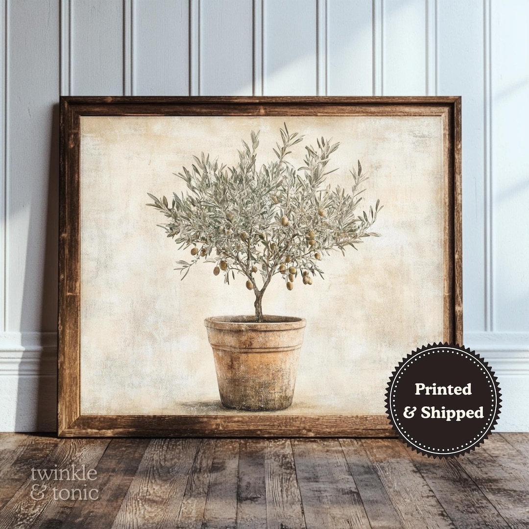 Vintage Olive Tree Print, Neutral Kitchen Poster, Christian Art, Rustic ...