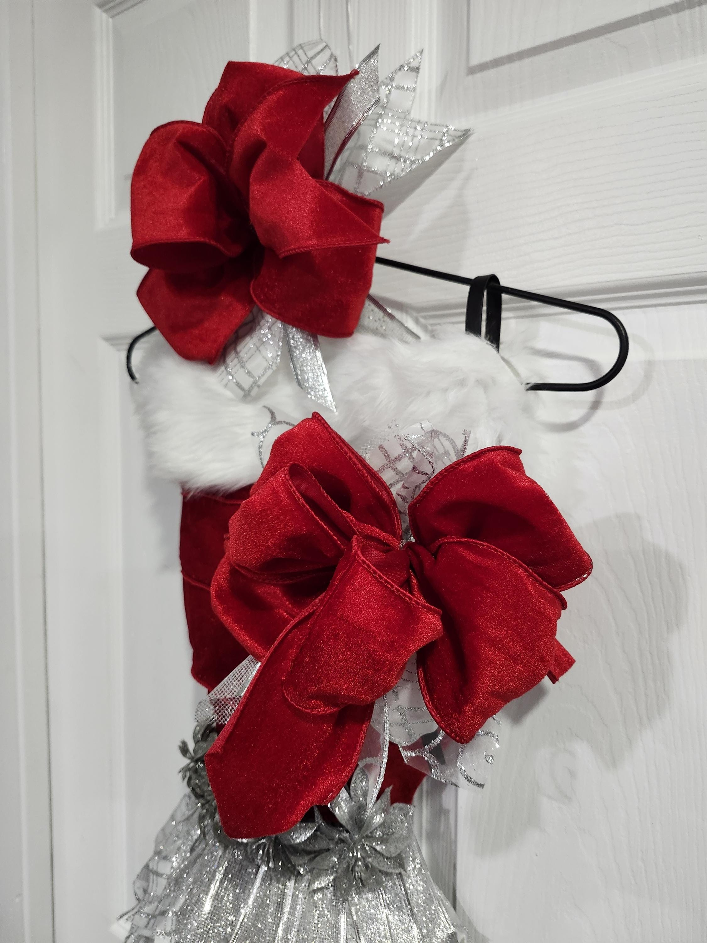 Handmade Holiday Dress Form Wreath: Red Velvet & Silver Couture Decor ...