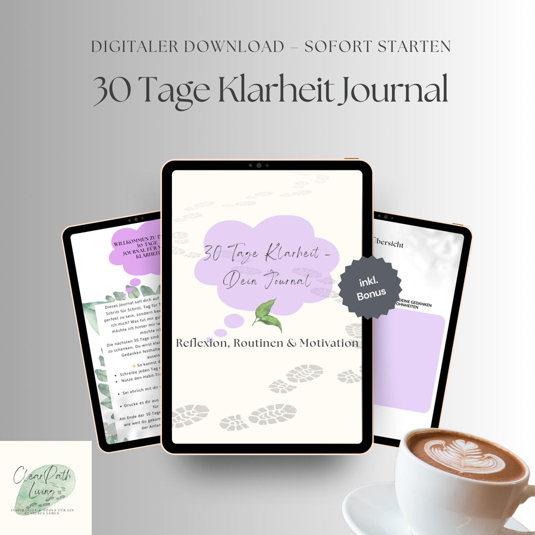 30-day Clarity Journal | Printable Sober Journal | Habit Tracker ...