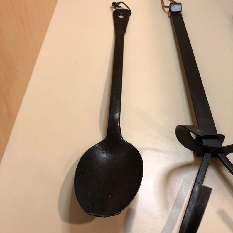 XL Hand Forged Vintage Iron Cooking Utensils - Etsy