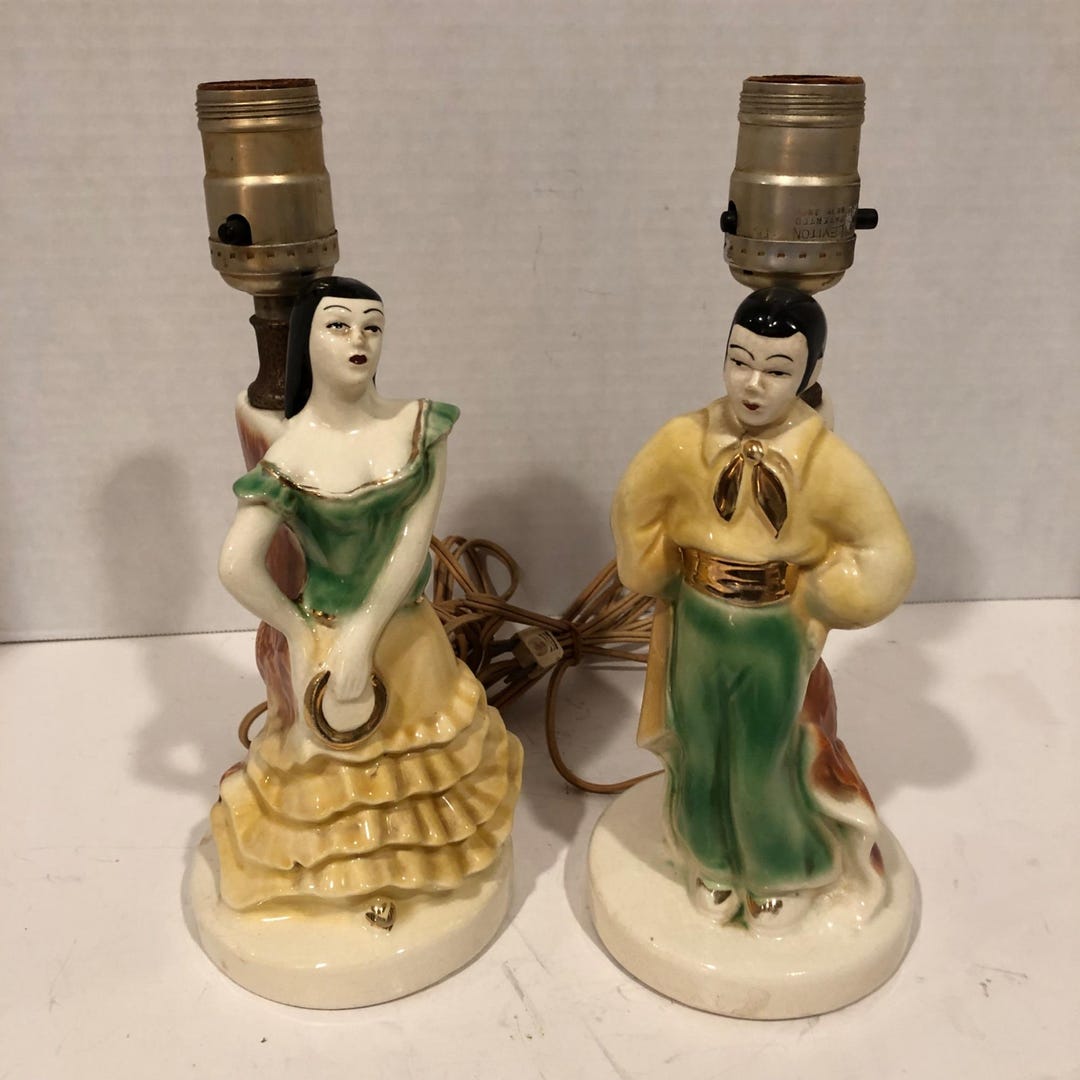Spanish Dancers Porcelain Figurine Lamps Vintage - Etsy