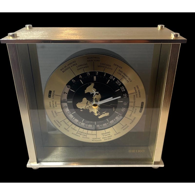 Glass World Map Clock - Etsy