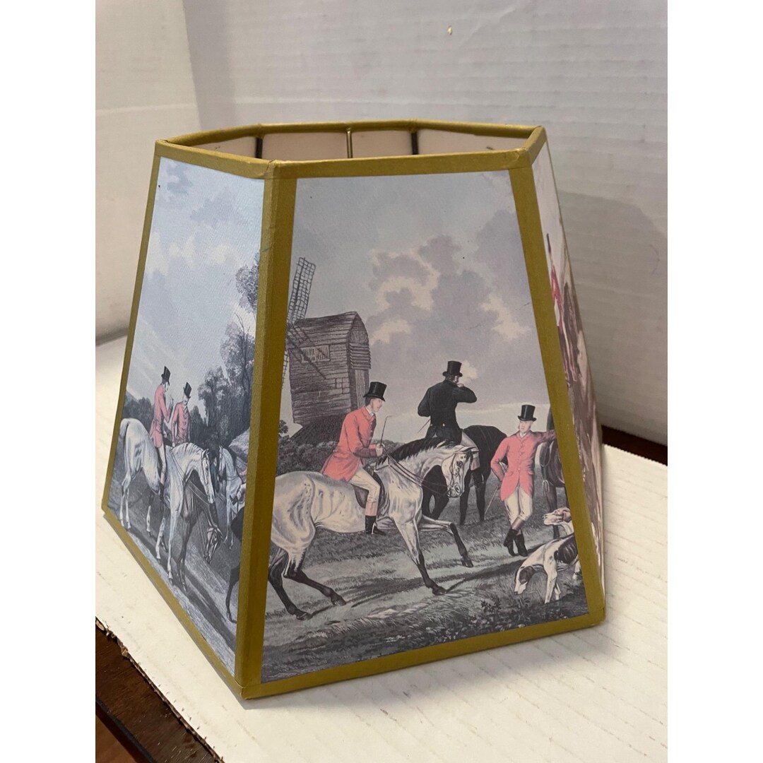 Brass Spider Hexagon Empire Hunt Scene Lampshade 12"l X 8"h X 5.5 - Etsy