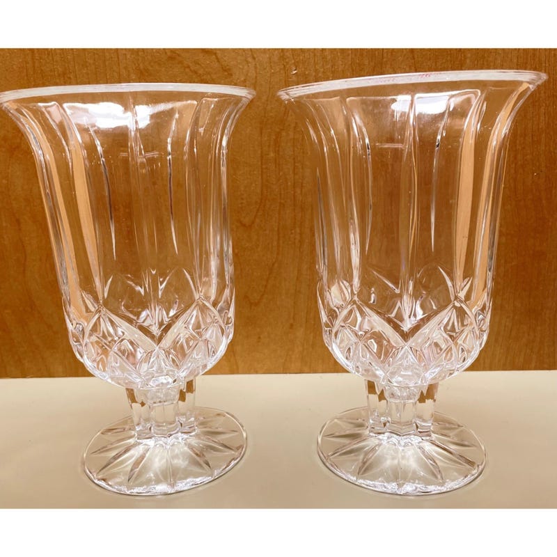 Footed Glass Vase - Etsy