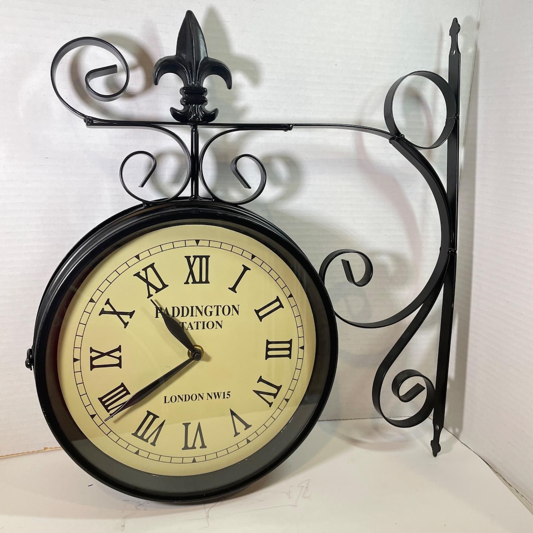 Vintage-style Paddington Station Wall Clock With Roman Numerals Double ...